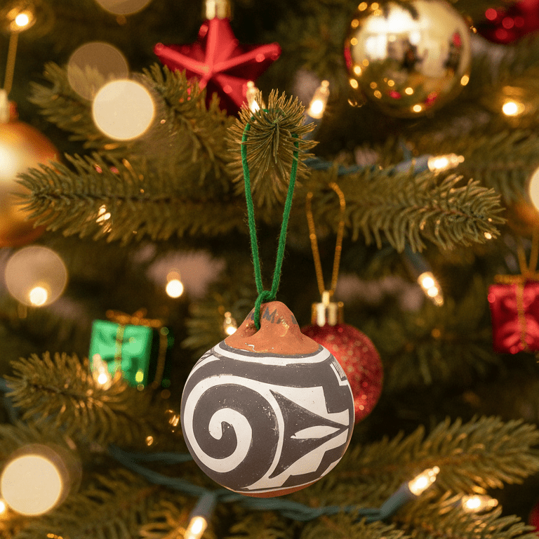 Vintage Acoma Pottery Ornament By Ethel Shields – Turquoise & Tufa