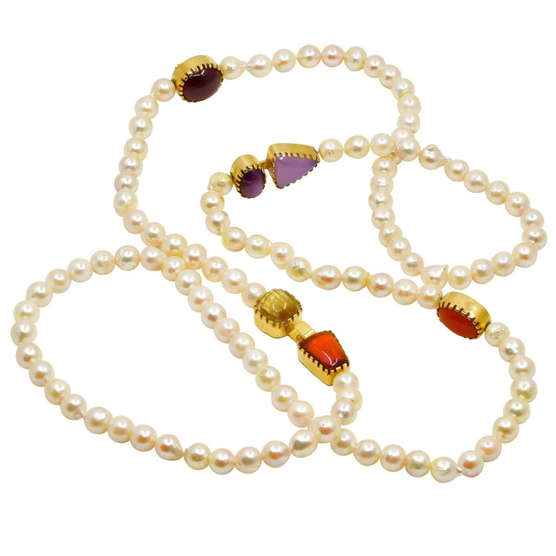 Gail Bird and Yazzie Johnson Necklace of Baroque Freshwater Pearls ...
