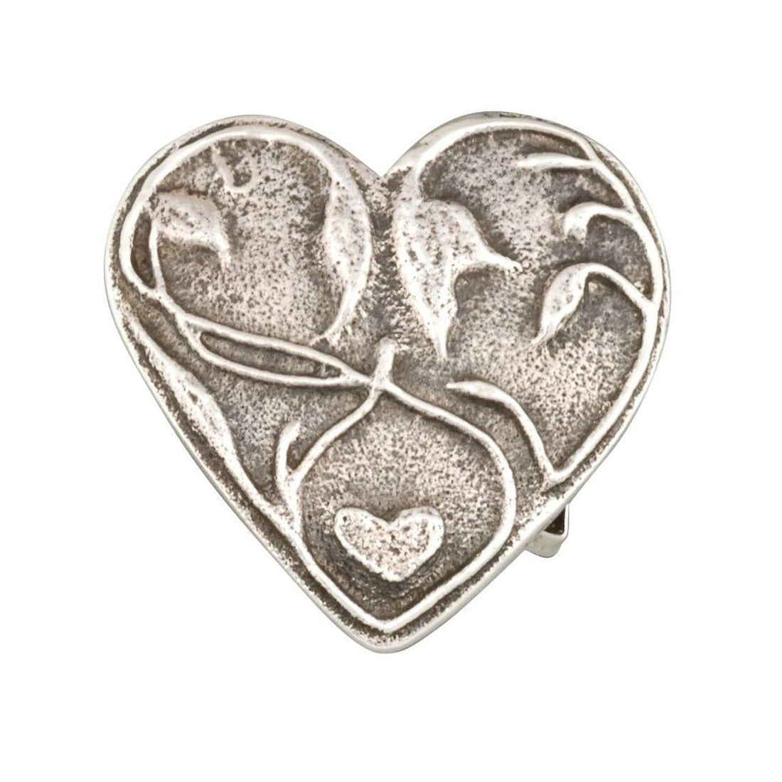 Ira Custer Buckle of Sterling Silver Heart – Turquoise & Tufa