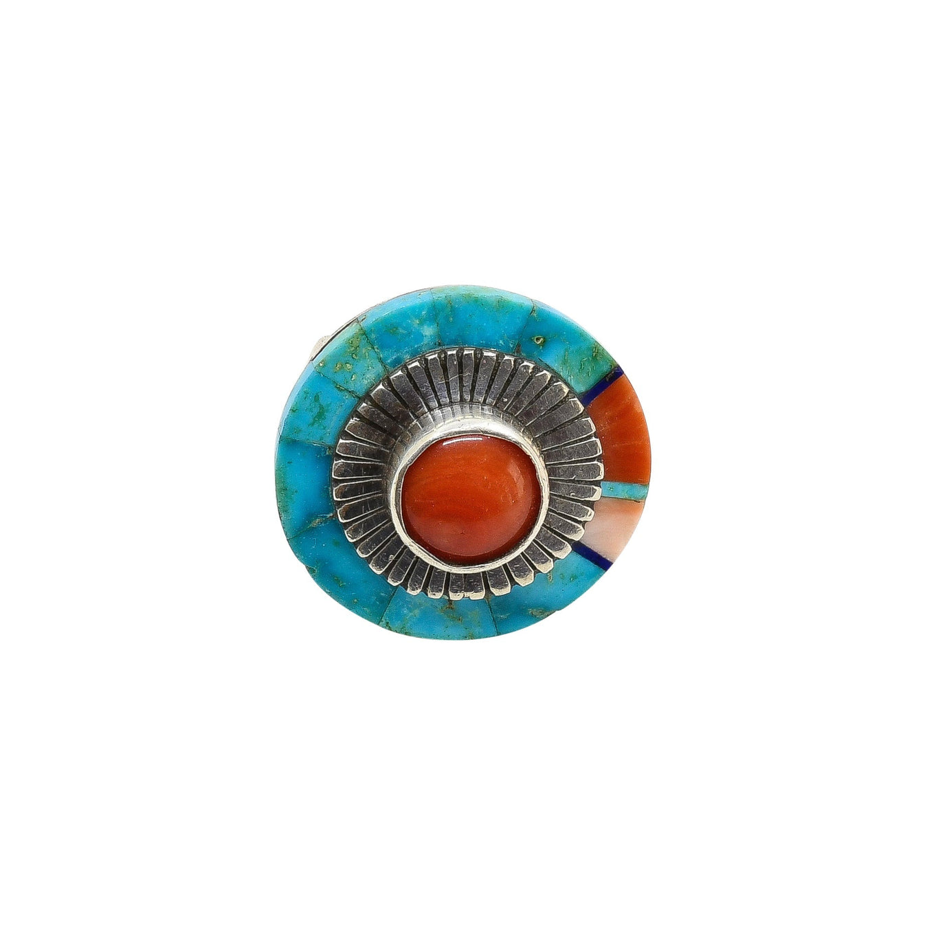 Richard Begay Ring of Turquoise Inlay – Turquoise & Tufa