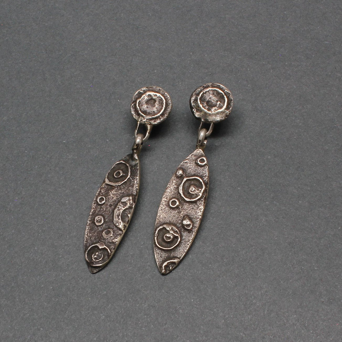 Tufa Cast Dangle Silver Raindrop Earrings By Cheyenne Custer ...