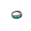 Turquoise Inlay Ring by Phil and Fannie Bitsoi-Russell – Turquoise & Tufa