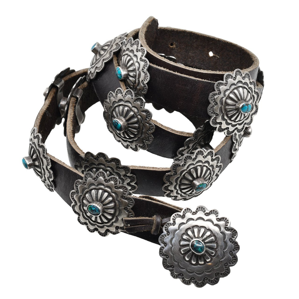 Vintage Patrick Yellowhorse Concho Belt With Natural Turquoise ...