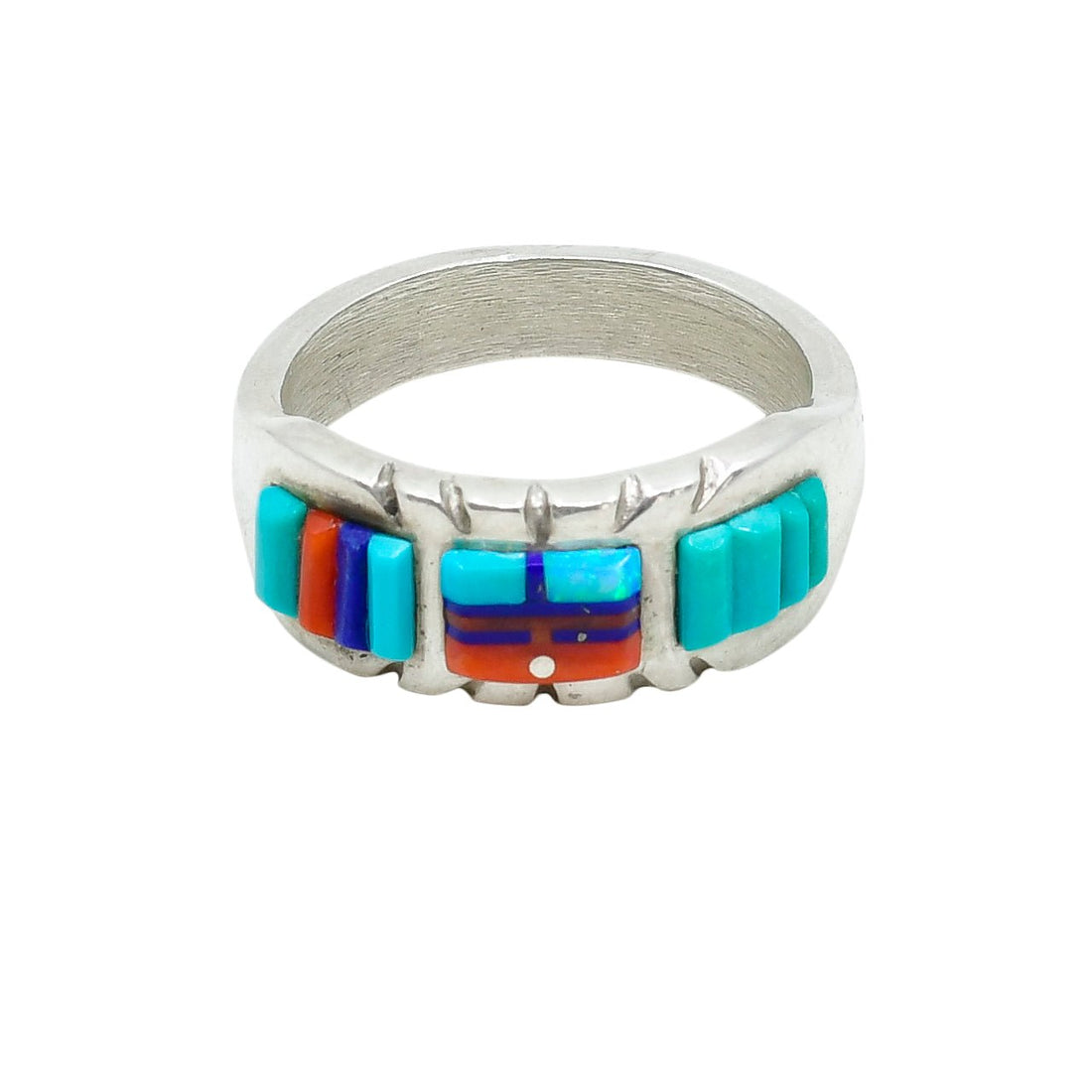 Wilbert Manning Yei Ring – Turquoise & Tufa